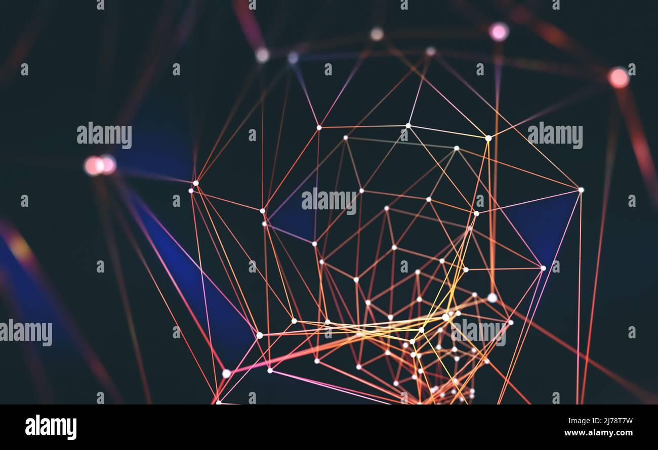 Digital Web. Global computer wireless network. Abstract 3D illustration ...