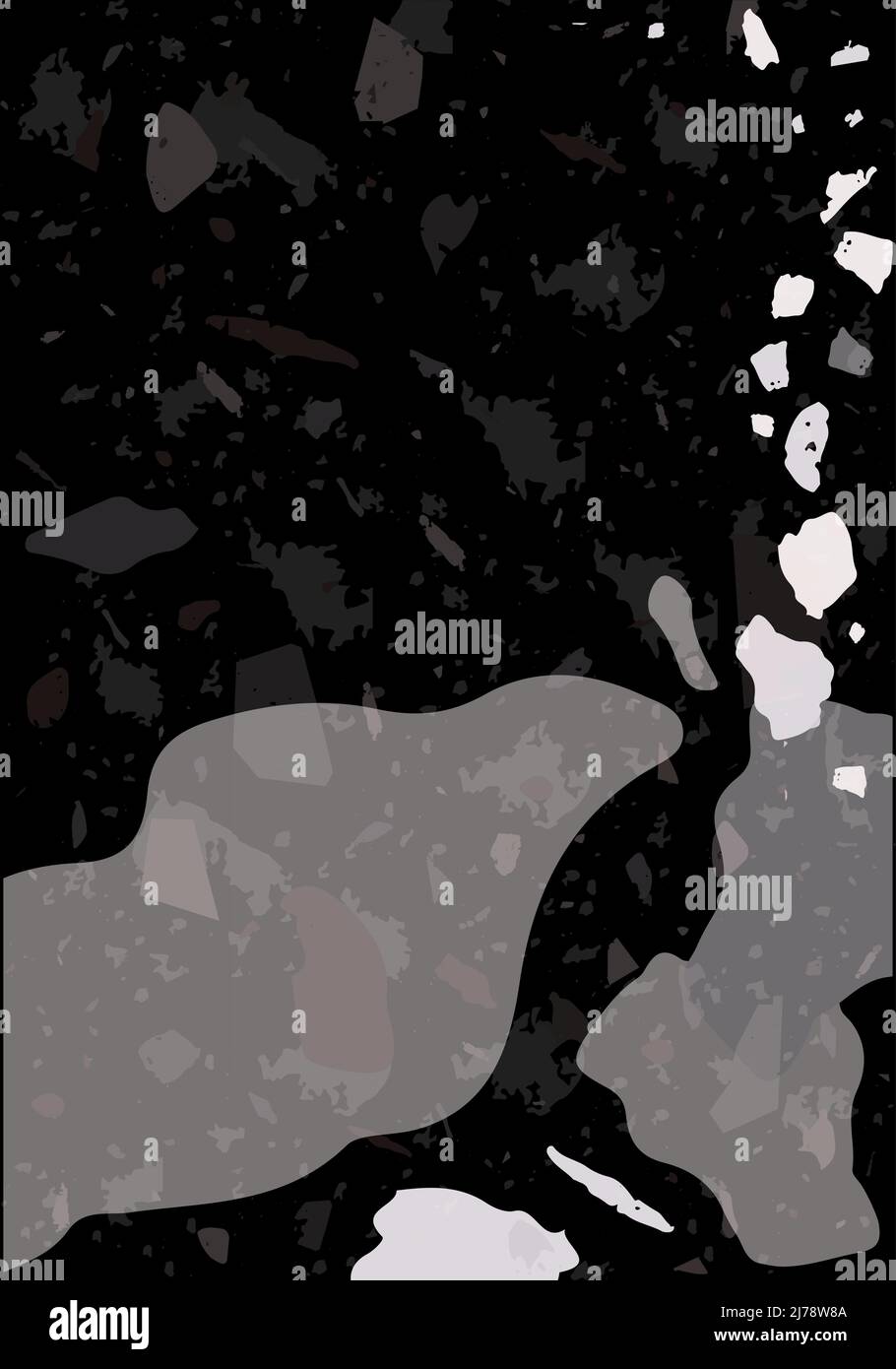 Terrazzo modern abstract template. Black and white texture of classic ...