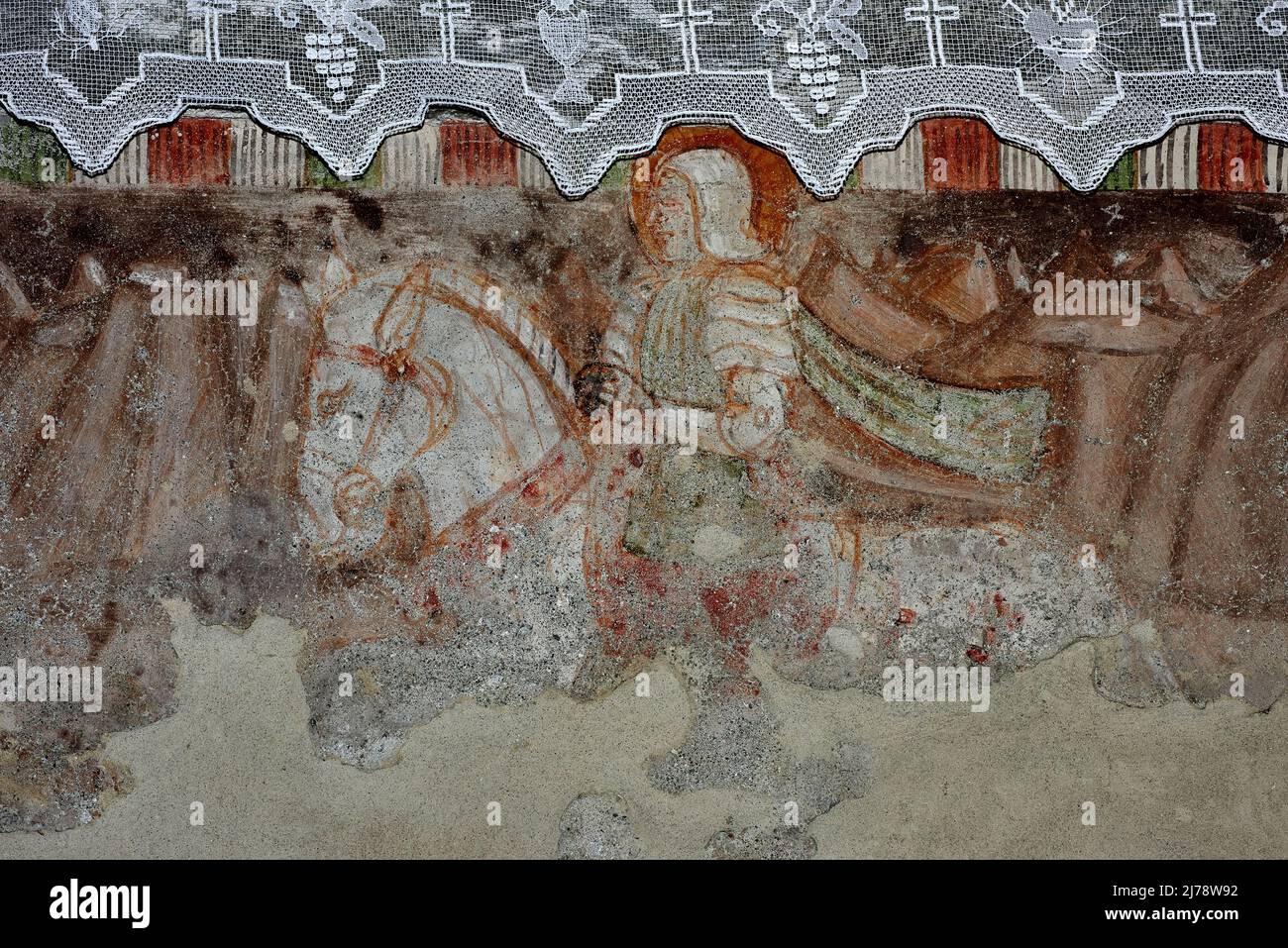 San Giorgio - affresco - Andrea De Passeris - XVI secolo - Grosio (So ...