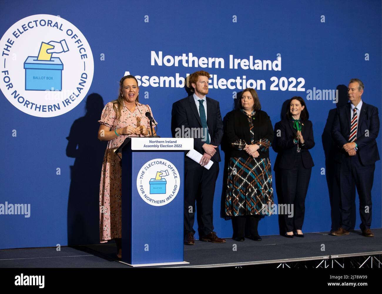 (from left) Newly elected Alliance Party of NI MLA Kate Nicholl giving ...