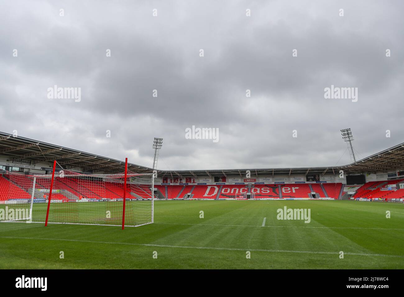 General view inside the Eco-Power Stadium, home of Doncaster Rovers ...