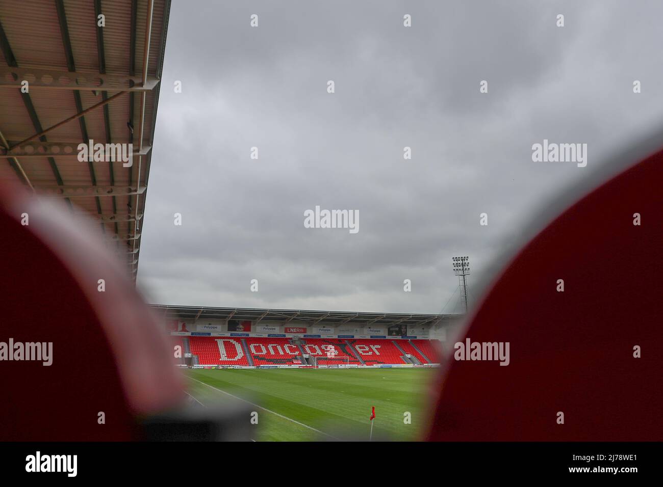 General view inside the Eco-Power Stadium, home of Doncaster Rovers ...