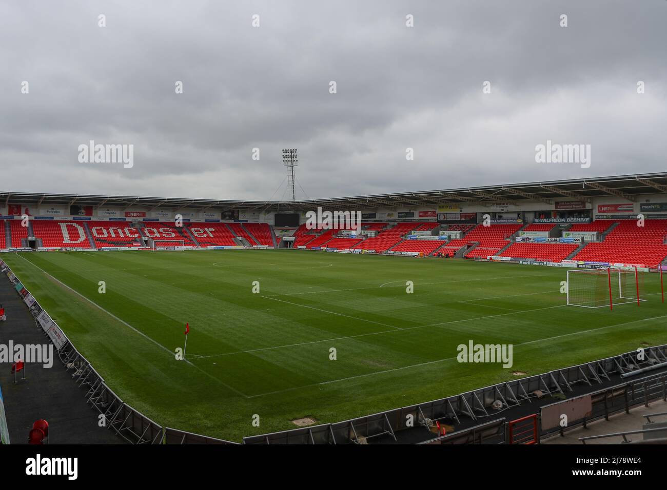 General view inside the Eco-Power Stadium, home of Doncaster Rovers ...