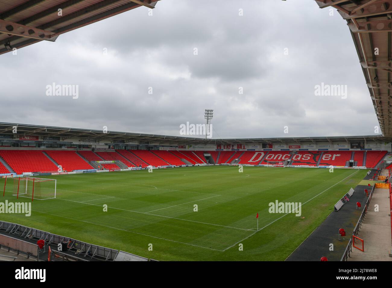 General view inside the Eco-Power Stadium, home of Doncaster Rovers ...