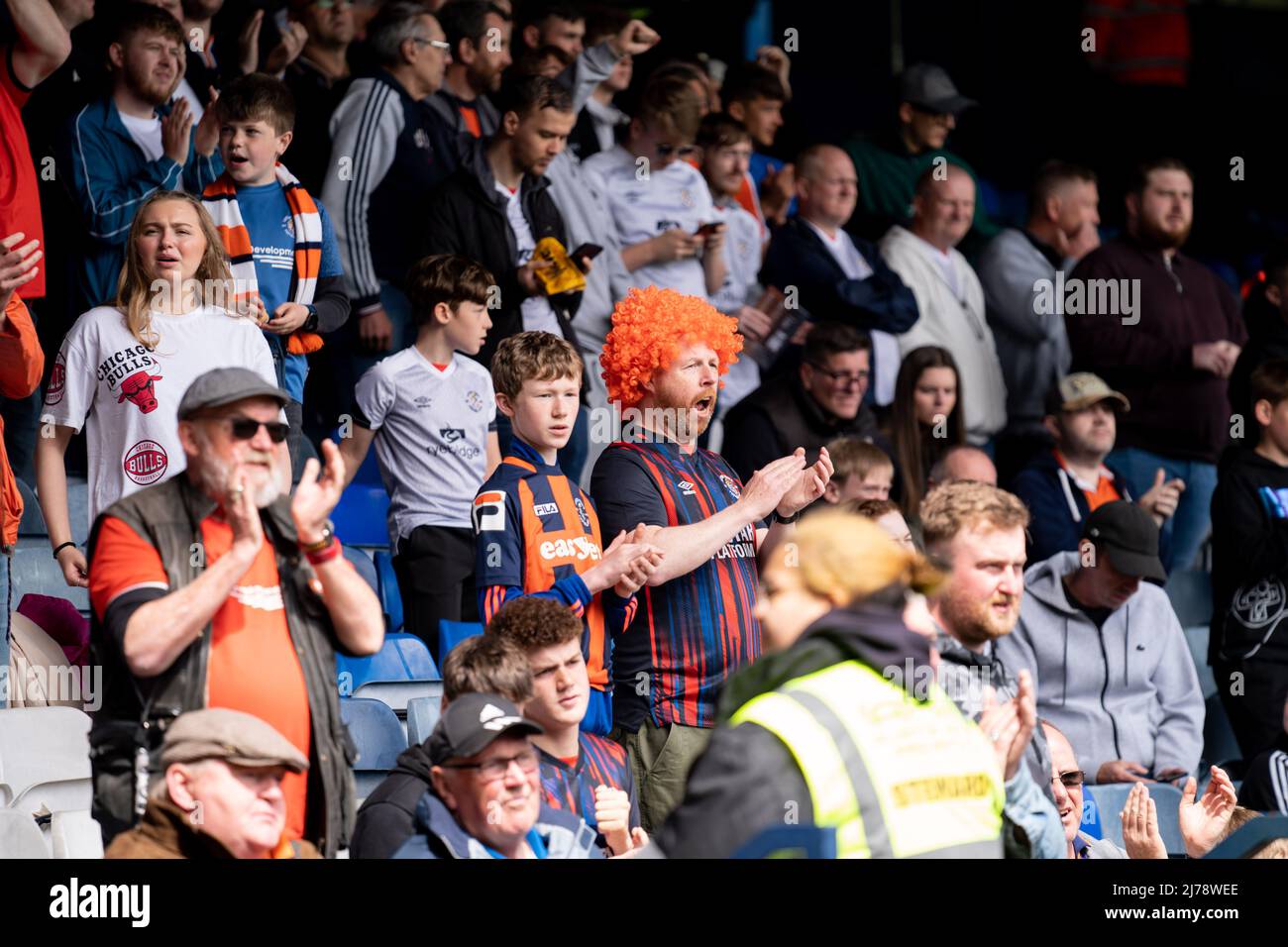 luton fans enjoying the day pre match Stock Photo - Alamy
