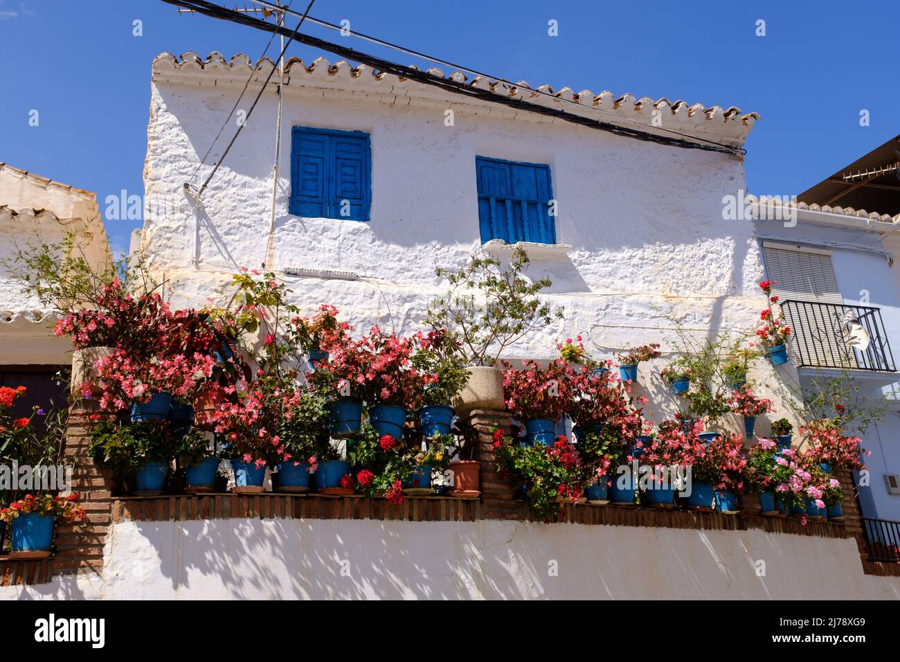 Street scenes in the traditional white village of Benamargosa in the ...