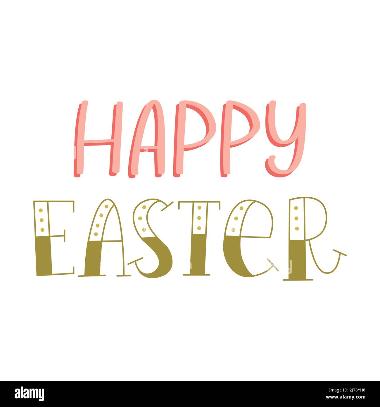Happy Easter. Hand lettering with decorated letters. Cards template ...
