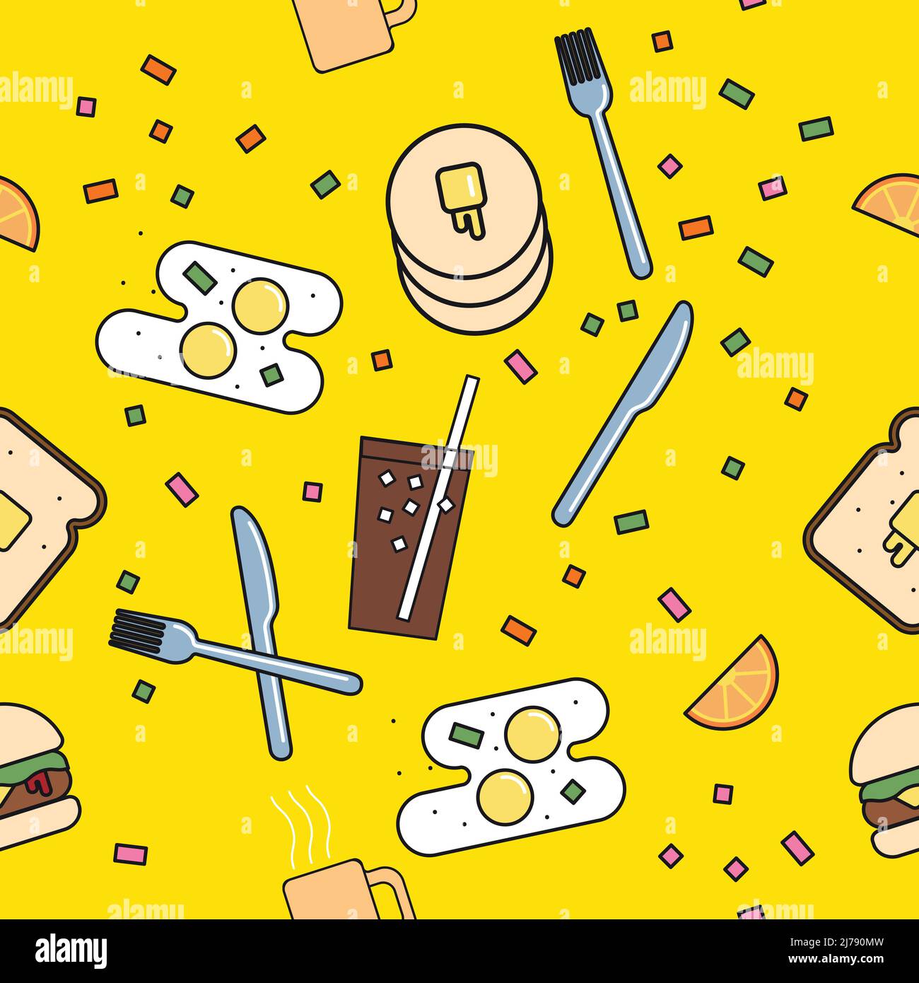 Beautiful texture, seamless patterns with sweets and cake Stock Vector ...