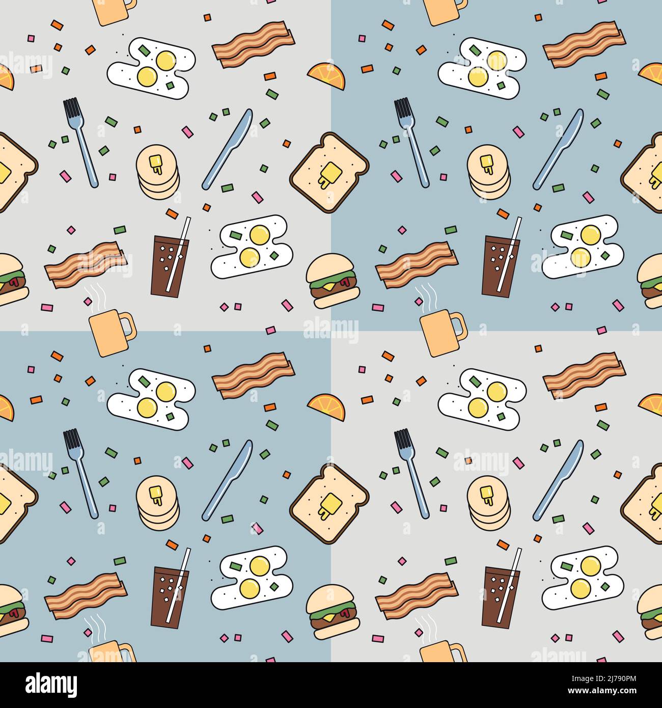 Beautiful texture, seamless patterns with sweets and cake Stock Vector ...