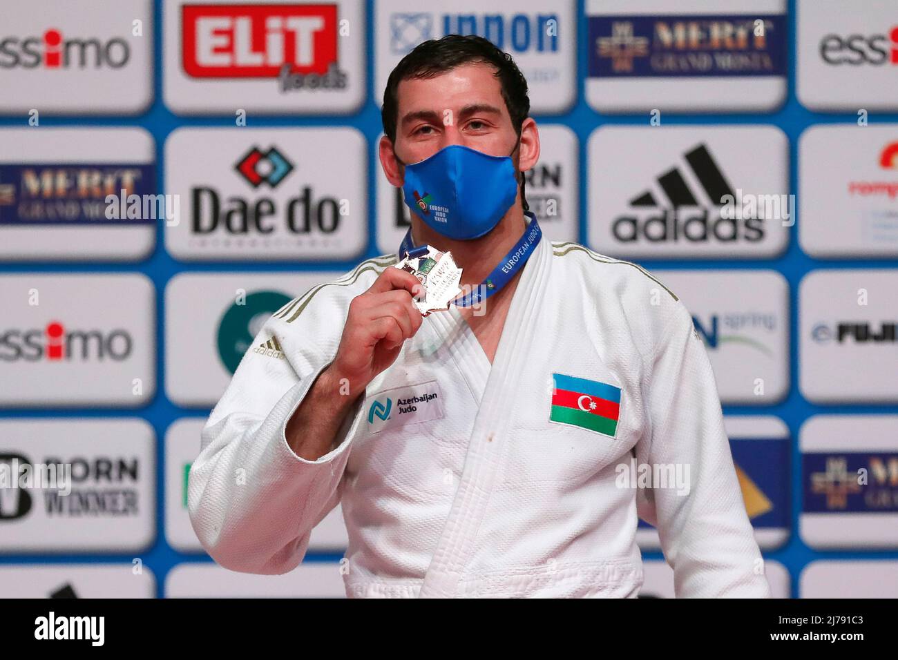 Sofia, Bulgaria,1st May 2022. Mammadali Mehdiyev of Azerbaijan posing with the bronze medal ...