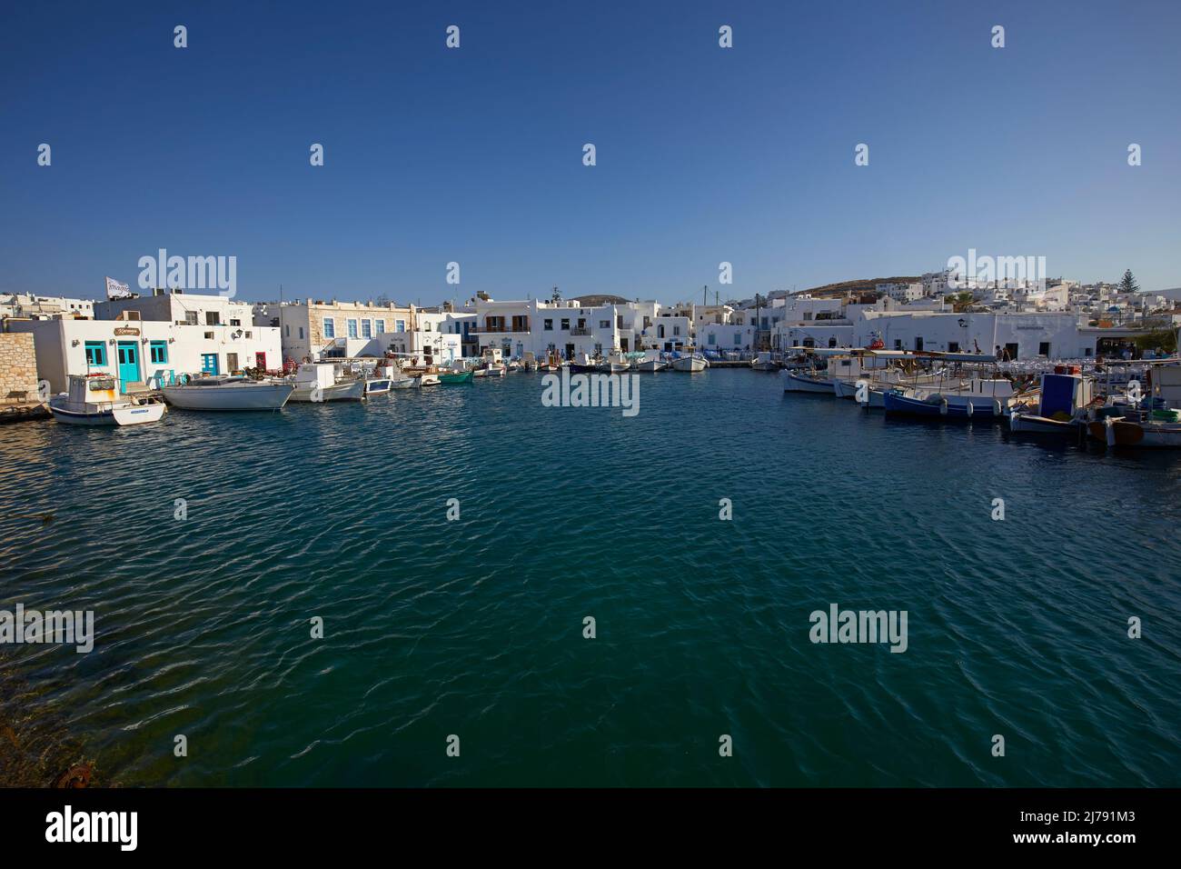 The traditional Naousa village in Paros, Cyclades, Greece Stock Photo ...