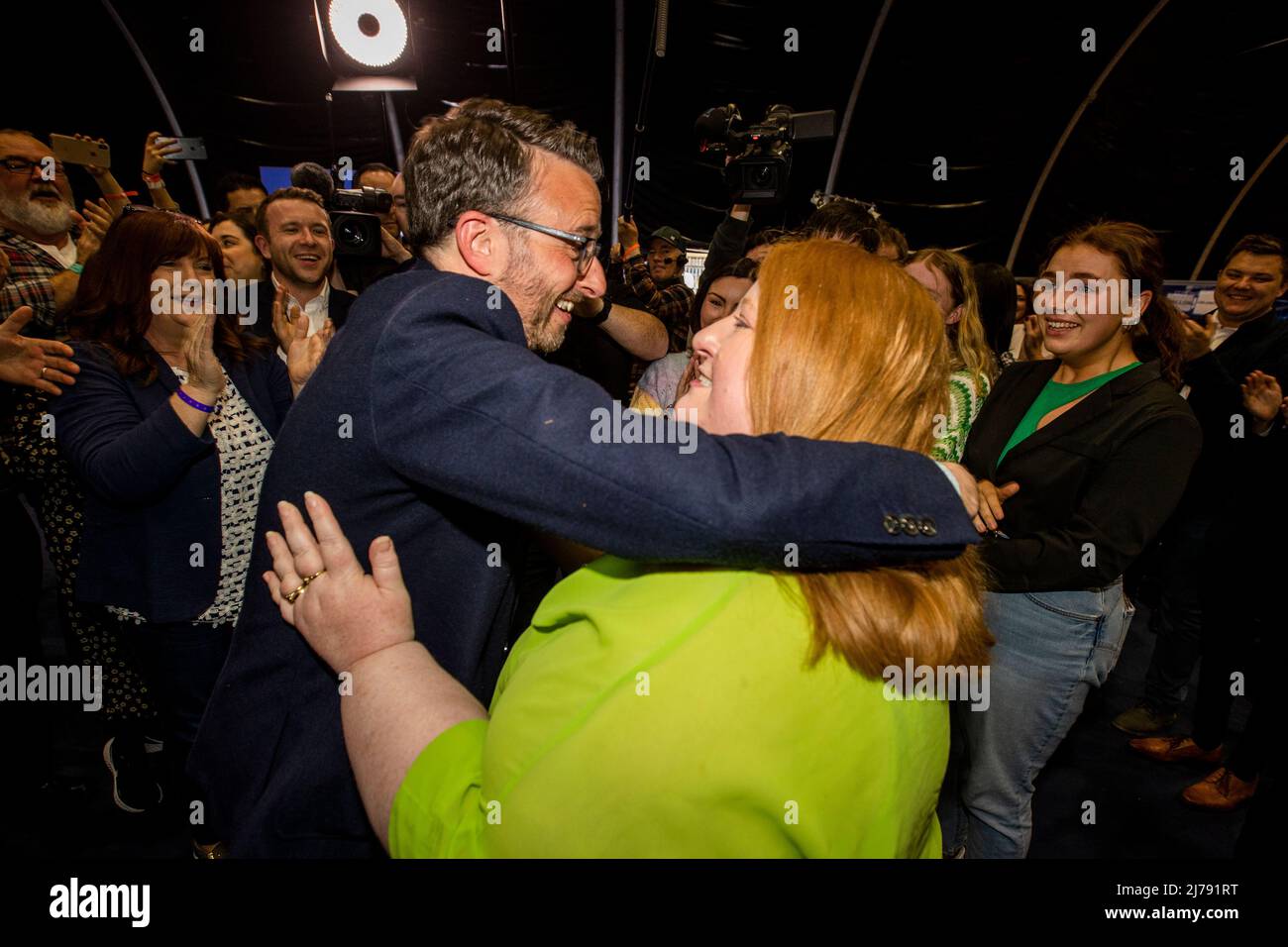 Alliance Party of NI’s leader Naomi Long (right) celebrates with her ...