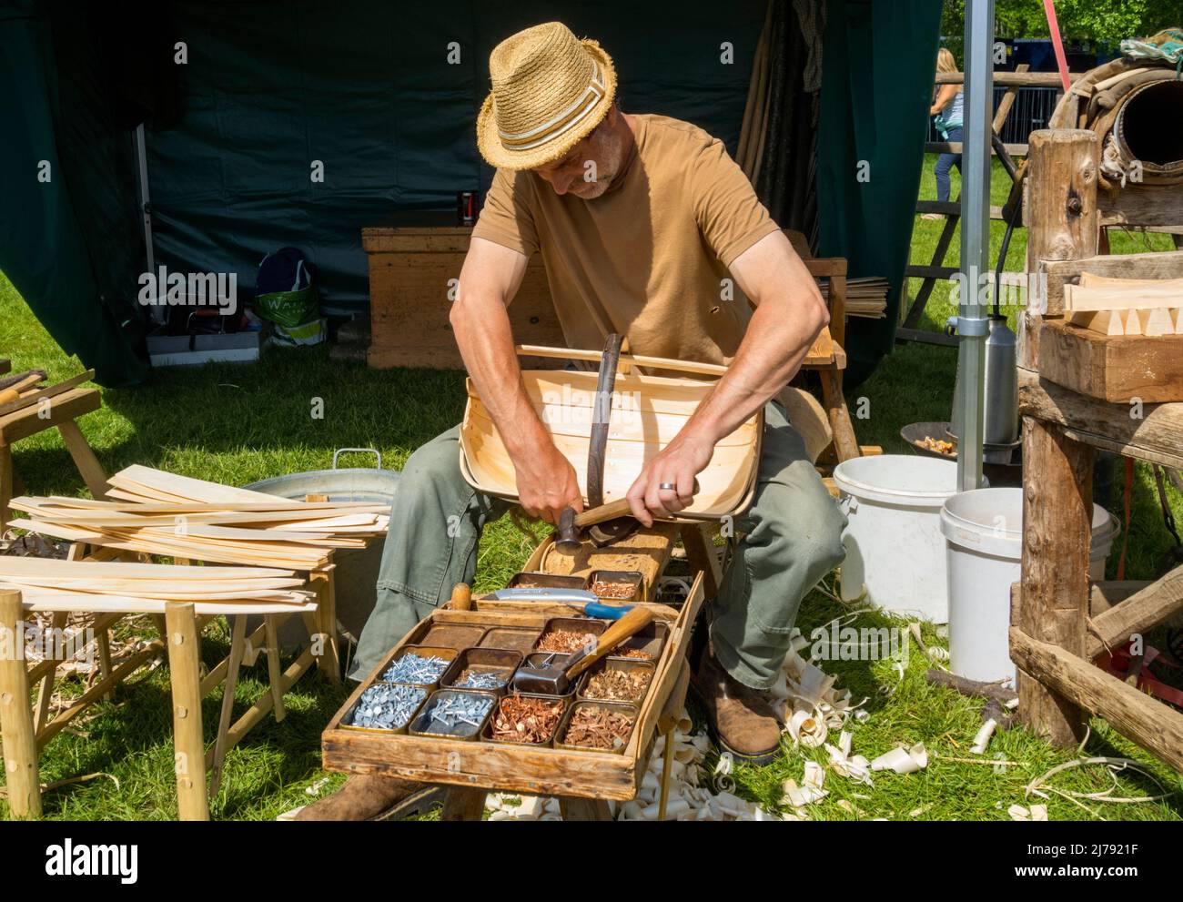 Handmade wooden trugs hi-res stock photography and images - Alamy