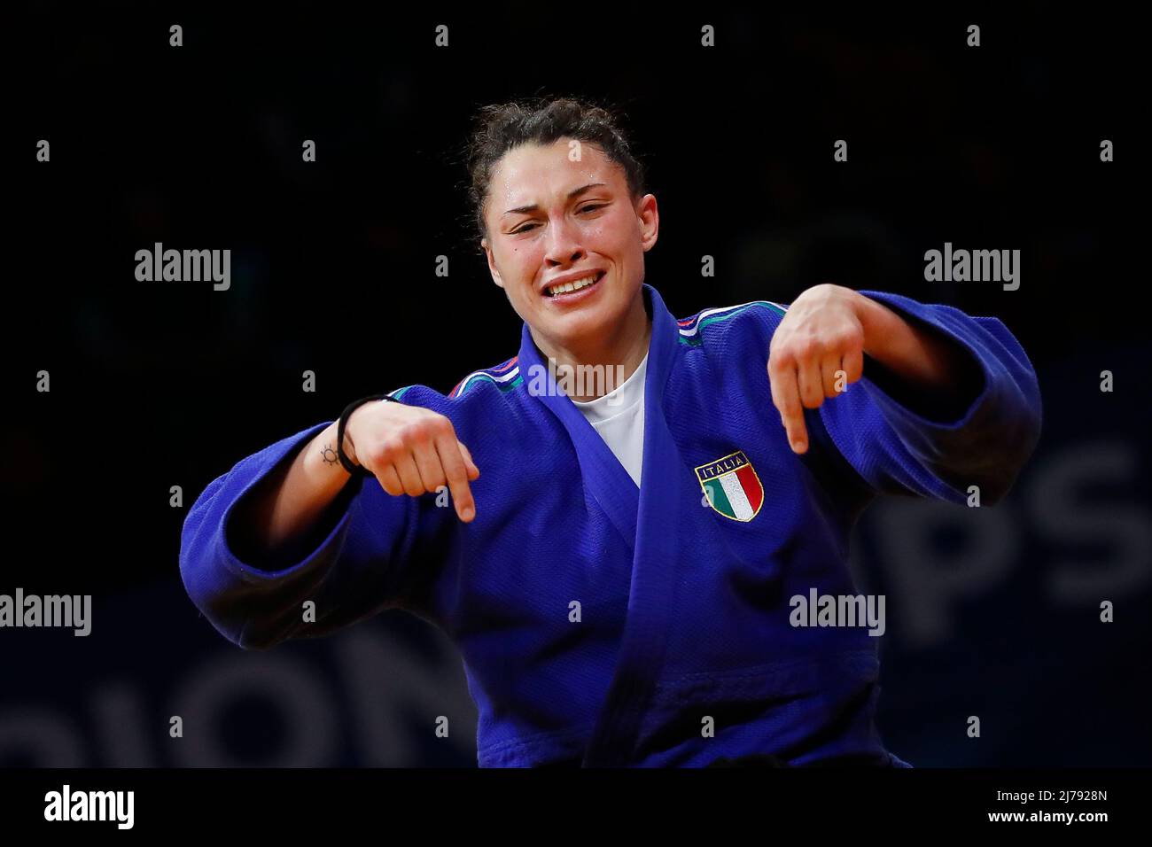 Sofia, Bulgaria, 1st May 2022. Alice Bellandi of Italy reacts after the ...