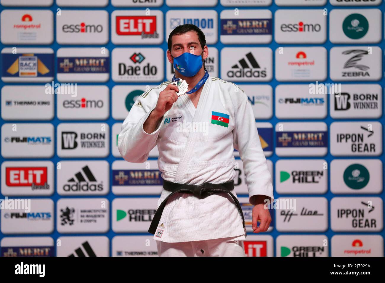 Sofia, Bulgaria, 1st May 2022. Mammadali Mehdiyev of Azerbaijan posing with the bronze medal ...