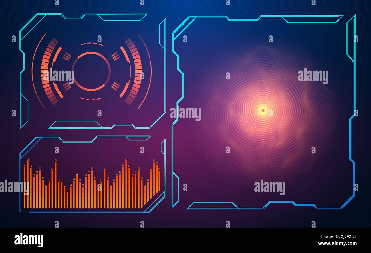 Military green radar. Screen with target. Futuristic HUD interface ...