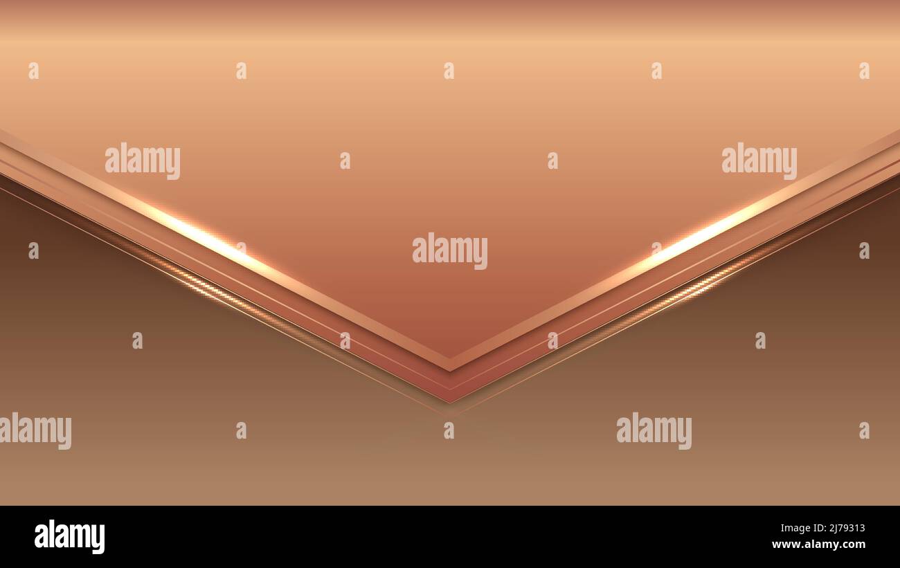 Abstract template golden arrow with gold lines and lighting effect on ...