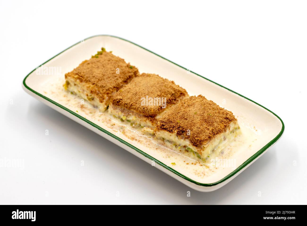 Cold baklava. Baklava with milk isolated on a white background ...