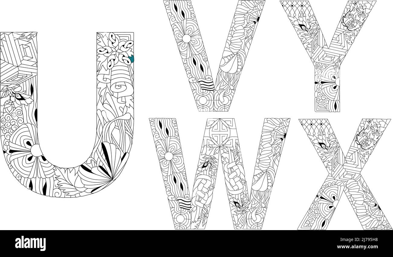 Hand-painted art design. Colorful hand drawn illustration alphabet for ...