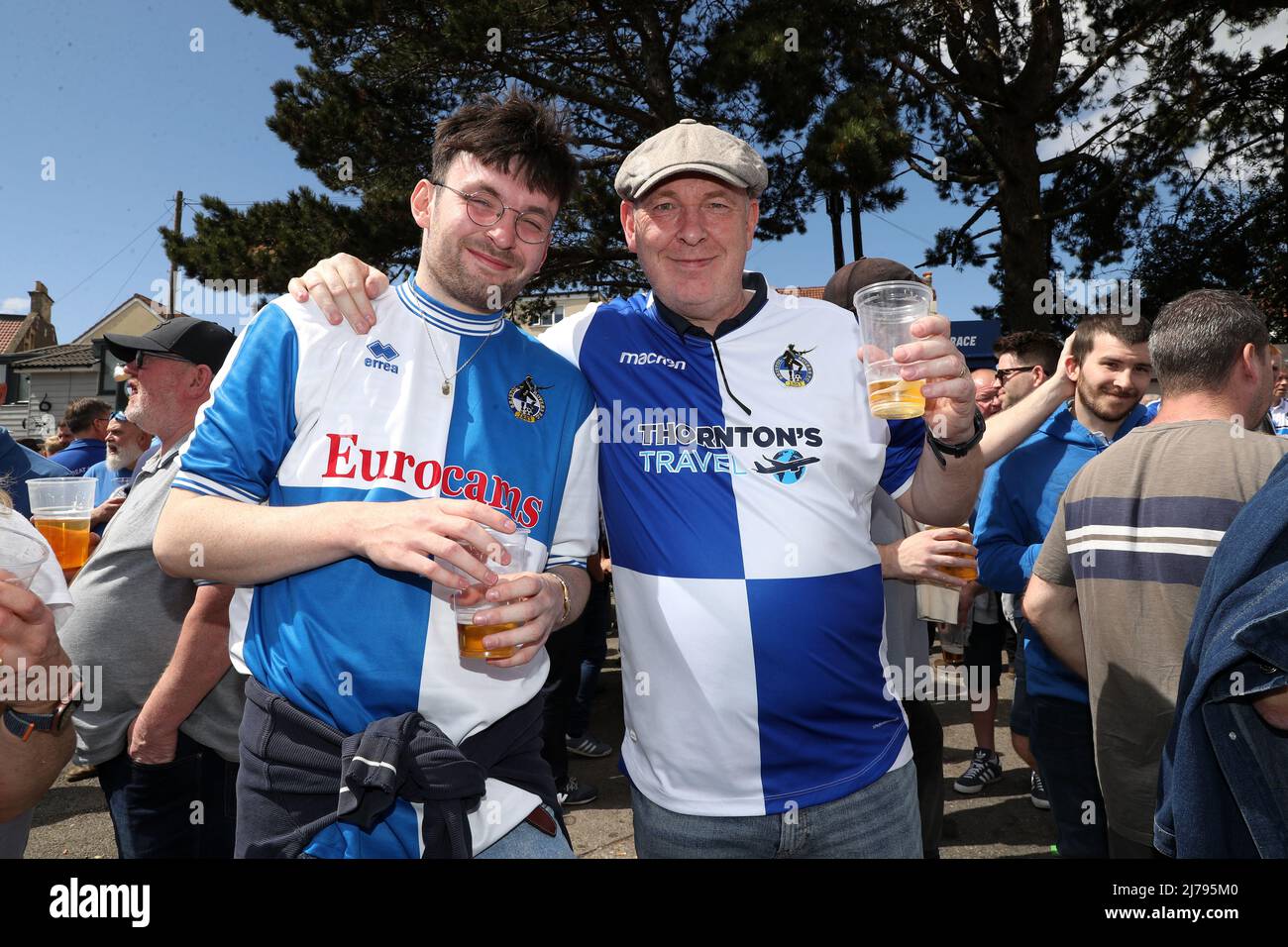 Bristol Rovers fans pose for a photo before the Sky Bet League Two ...