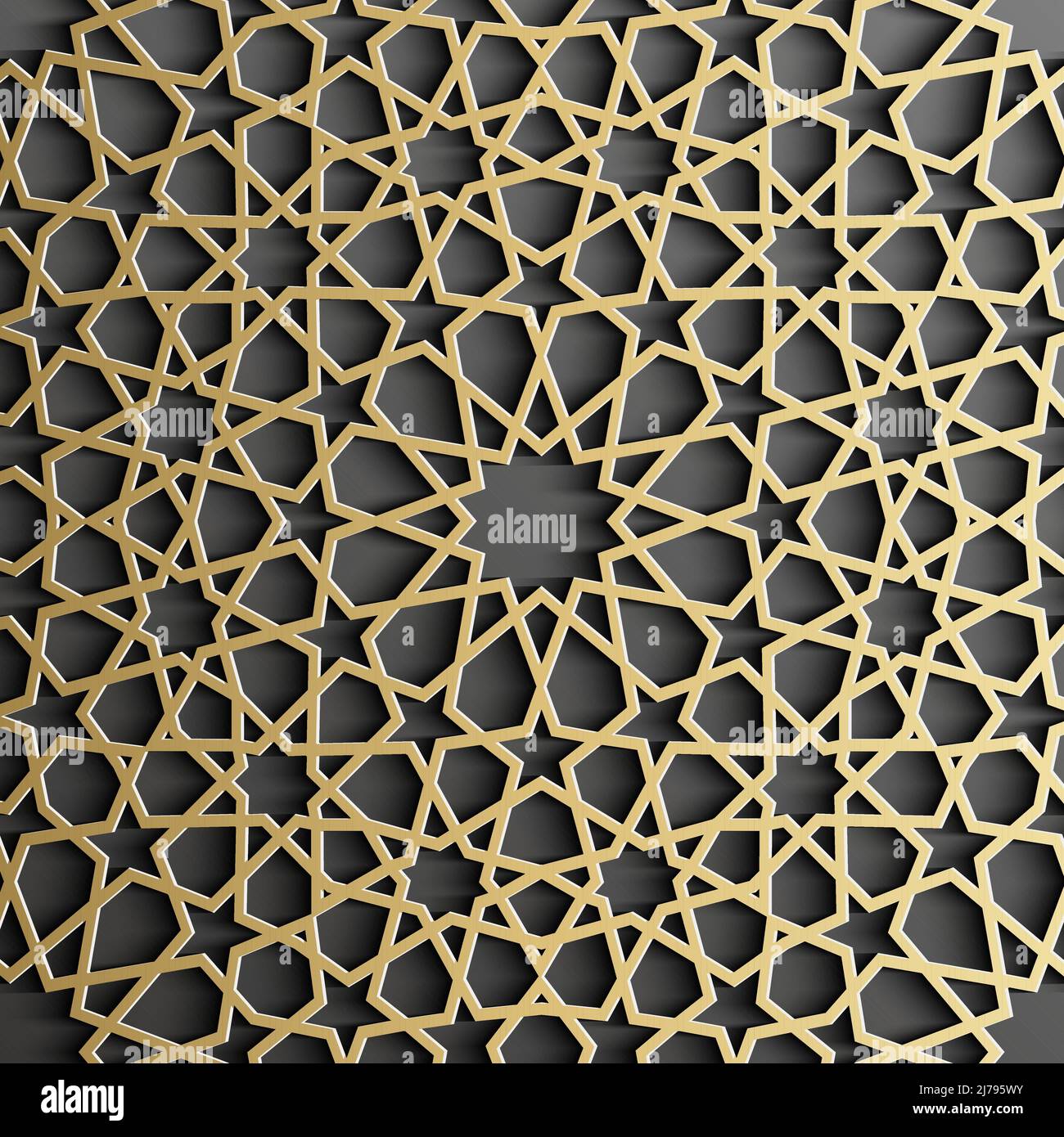 Gold islamic pattern on black background. Islamic ornament vector ...