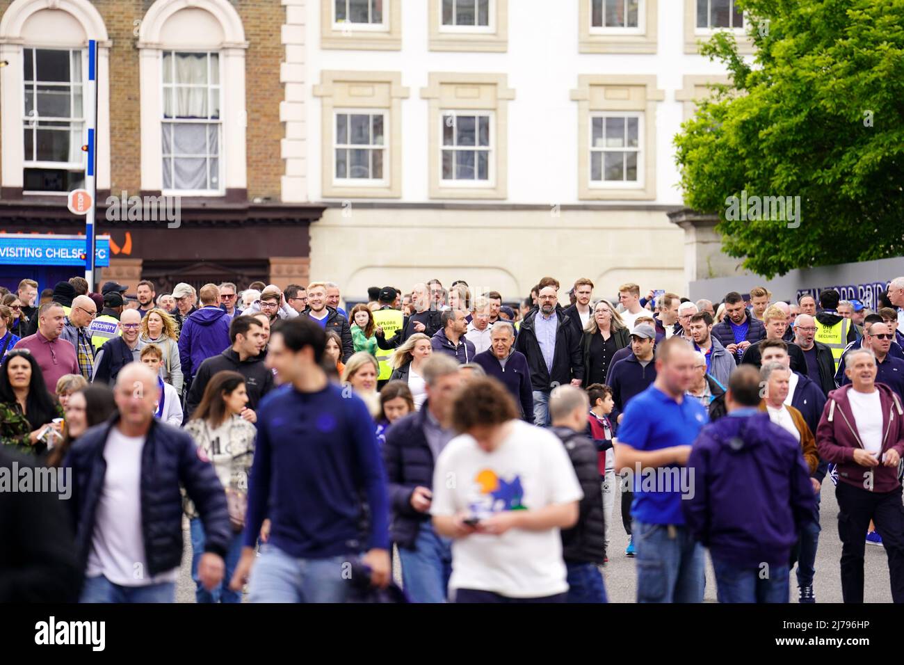 Chelsea fans arriving before the Premier League match at Stamford ...