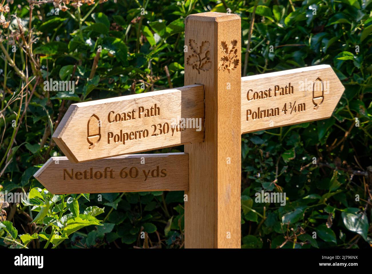 A National Trust Sign Post for the South West Coast Path pictured in ...
