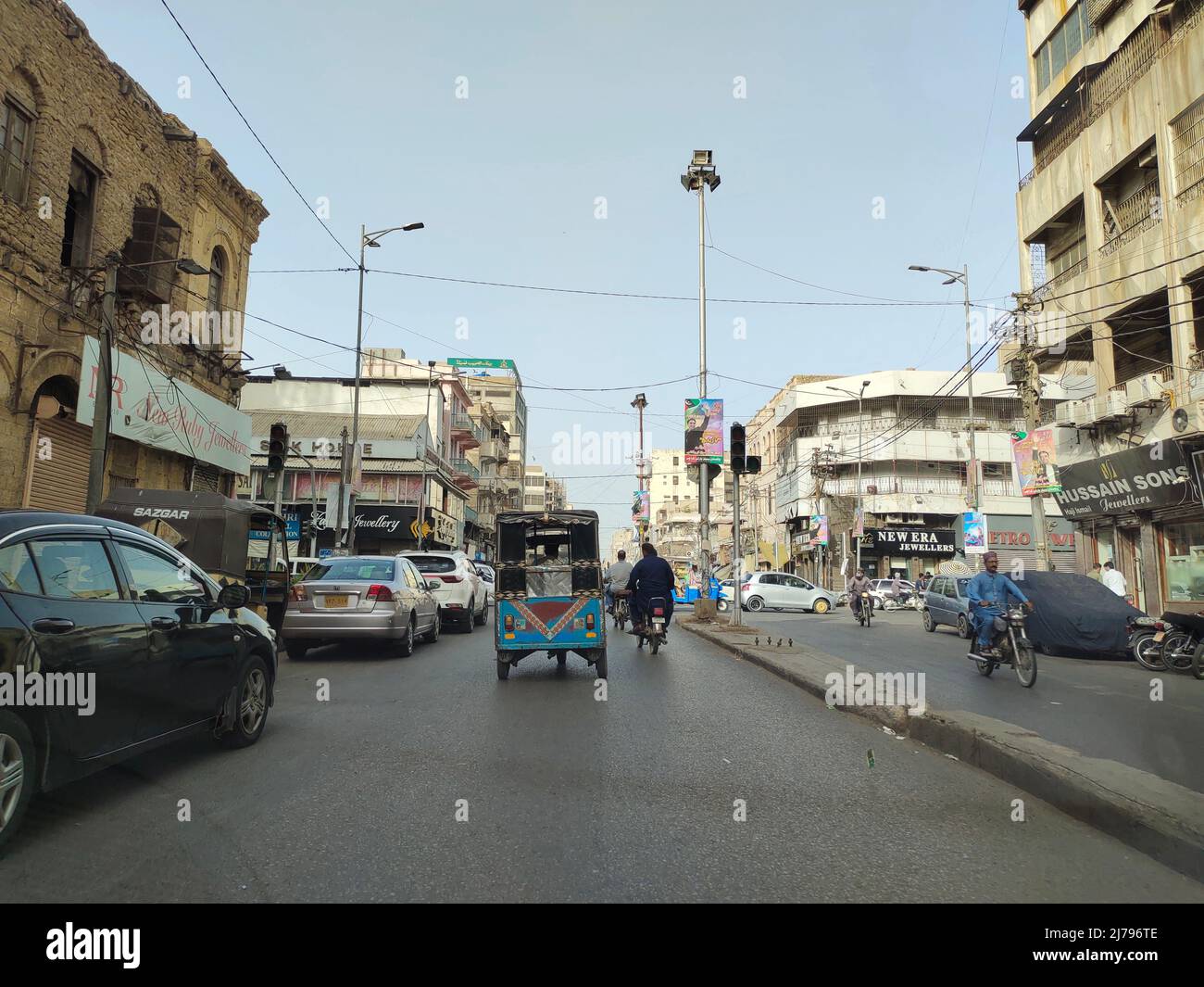 Main Korangi road Karachi traffic and buildings landmark Stock Photo ...