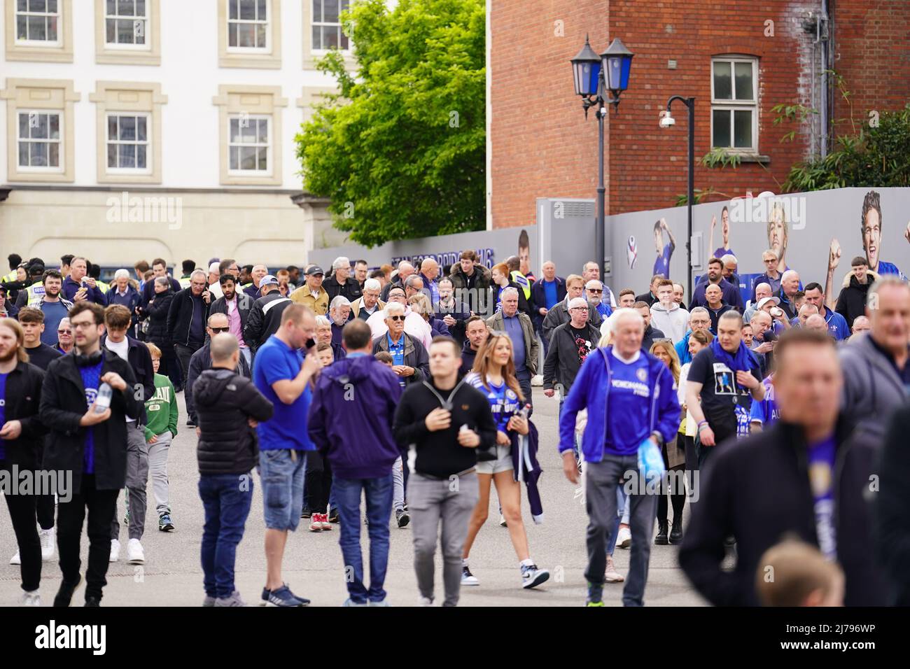Chelsea fans arriving before the Premier League match at Stamford ...