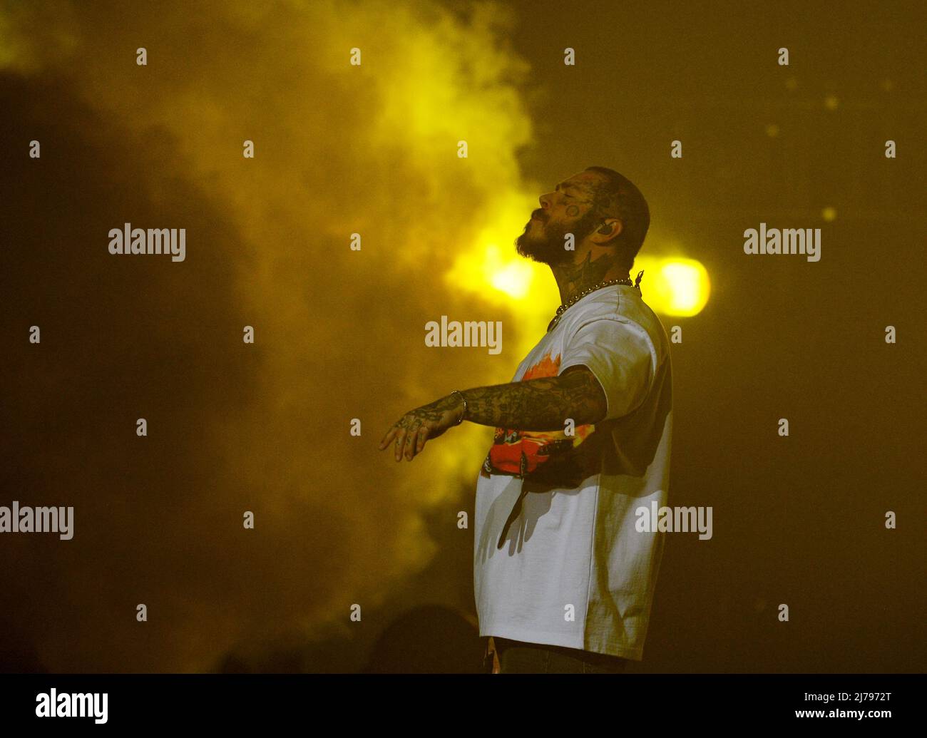 HOLLYWOOD FL - MAY 06: Post Malone performs during the Formula 1 Miami ...