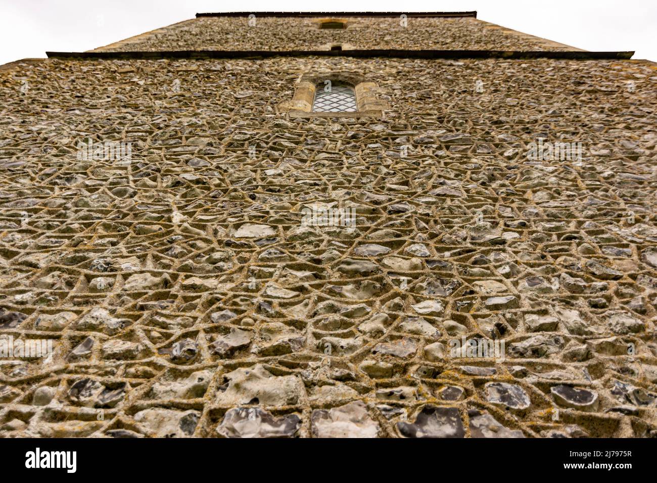 An 'up close' view of the tower of the Parish Church of Findon, West ...