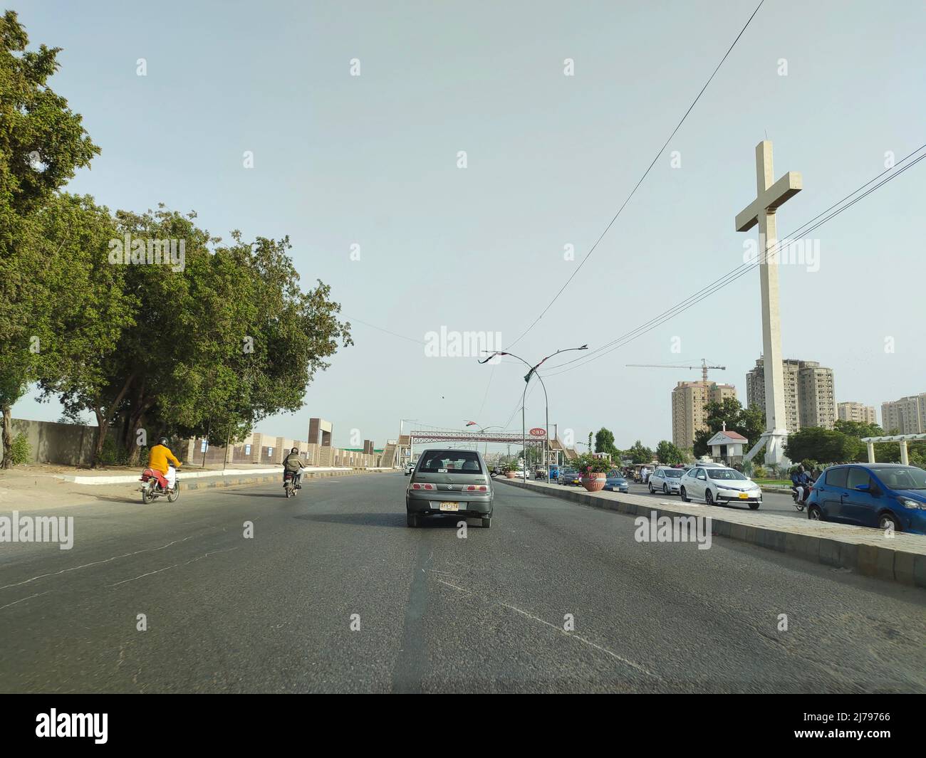 Main Korangi road Karachi traffic and buildings landmark Stock Photo ...