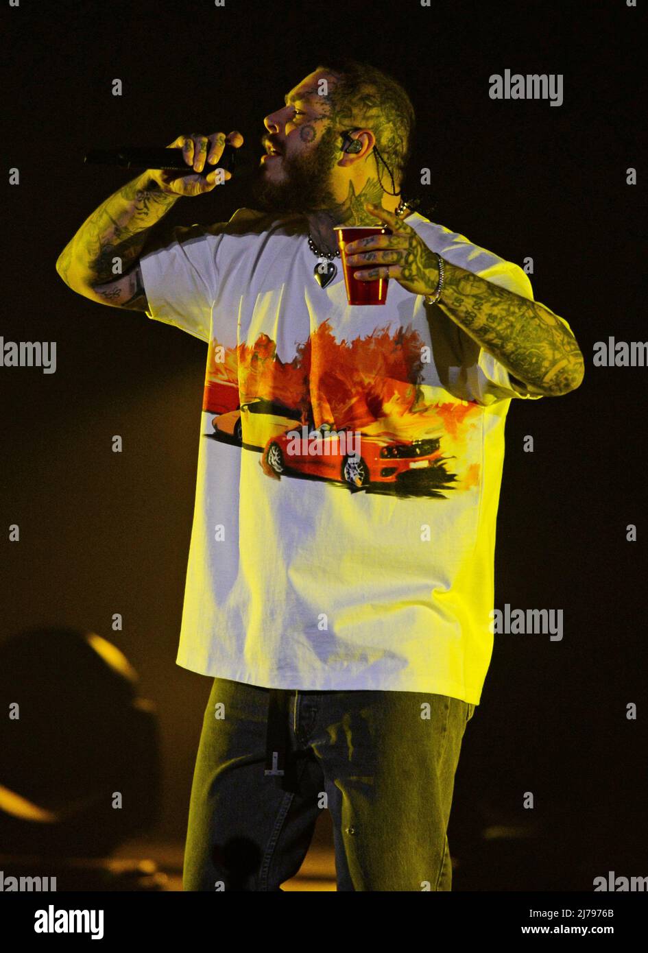 HOLLYWOOD FL - MAY 06: Post Malone performs during the Formula 1 Miami ...