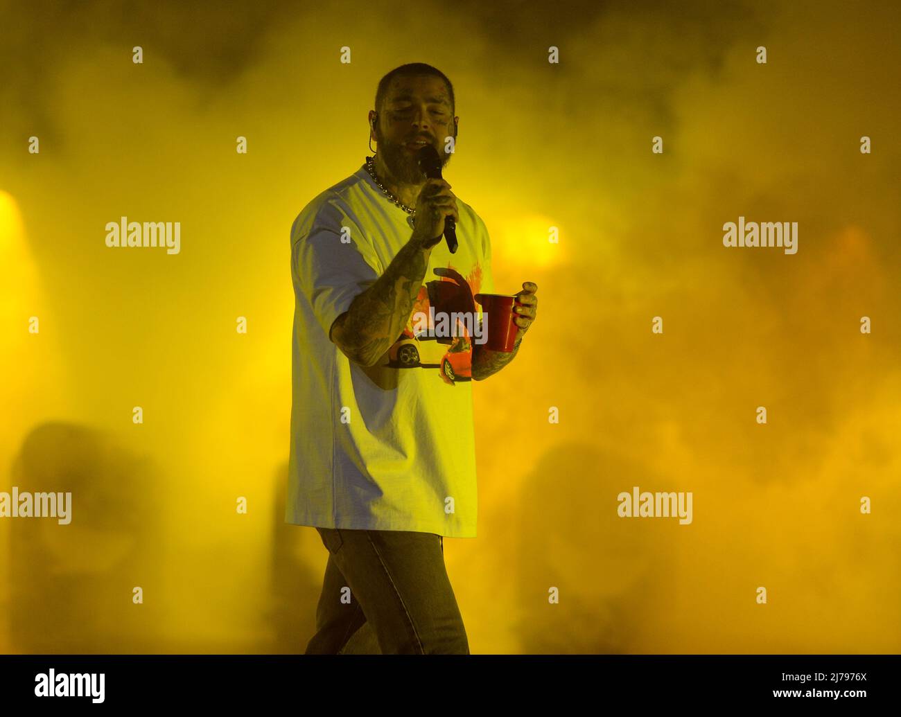 HOLLYWOOD FL - MAY 06: Post Malone performs during the Formula 1 Miami ...