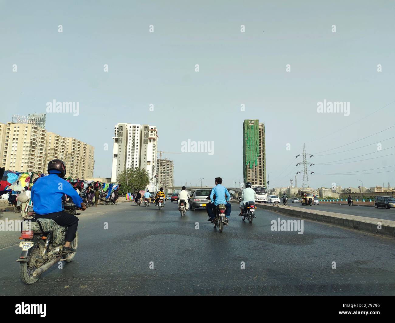 Main Korangi road Karachi traffic and buildings landmark Stock Photo ...