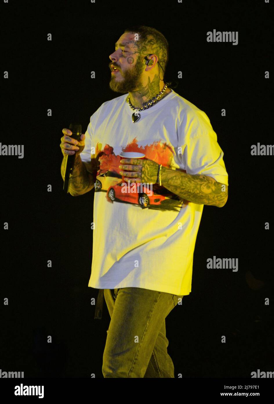 HOLLYWOOD FL - MAY 06: Post Malone performs during the Formula 1 Miami ...