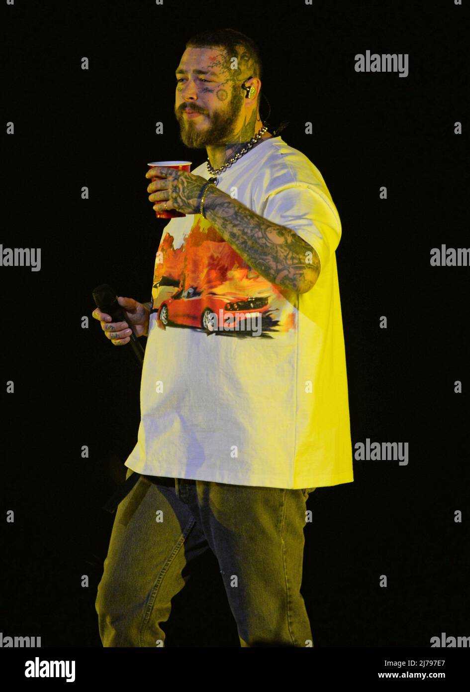 HOLLYWOOD FL - MAY 06: Post Malone performs during the Formula 1 Miami ...