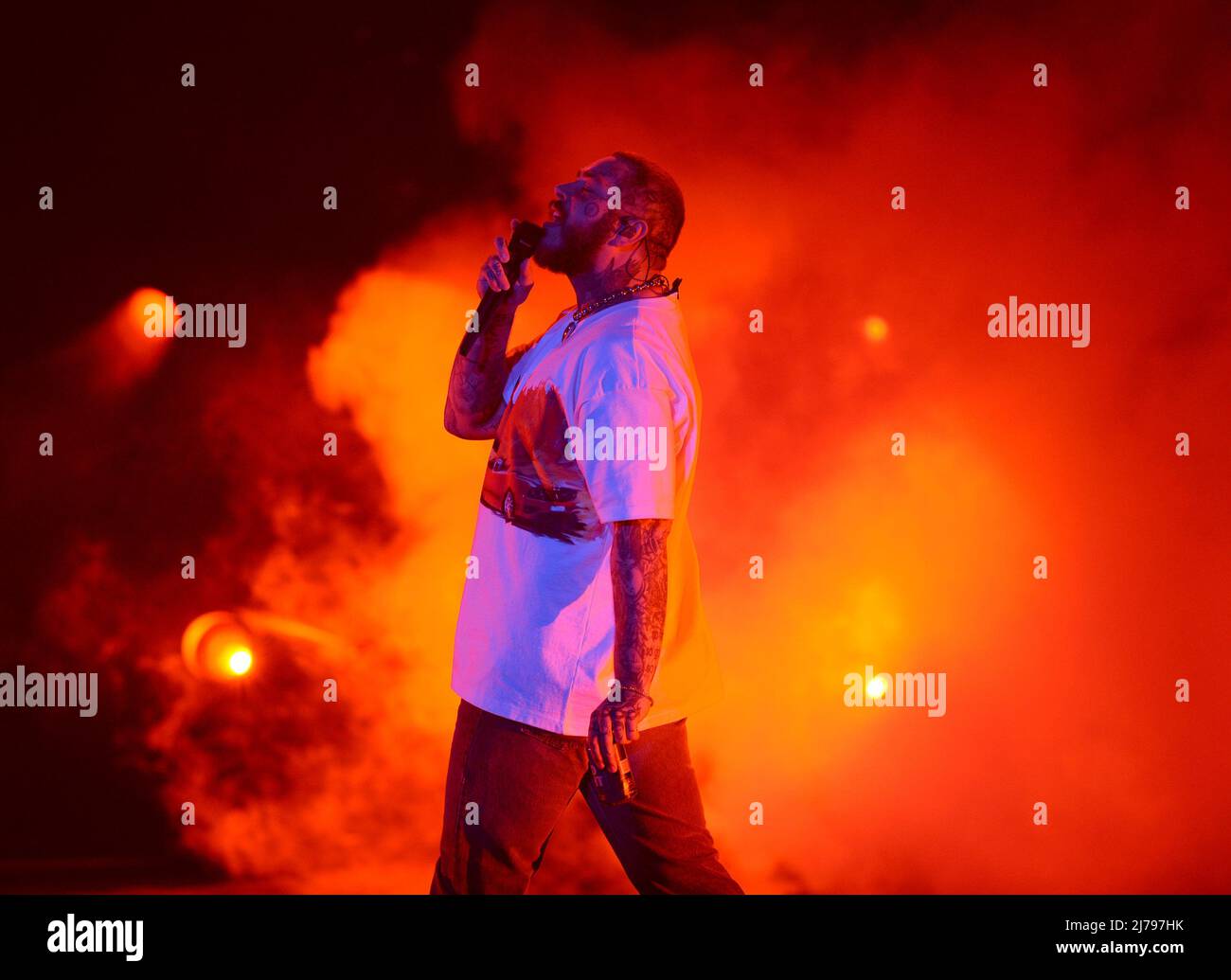 HOLLYWOOD FL - MAY 06: Post Malone performs during the Formula 1 Miami ...