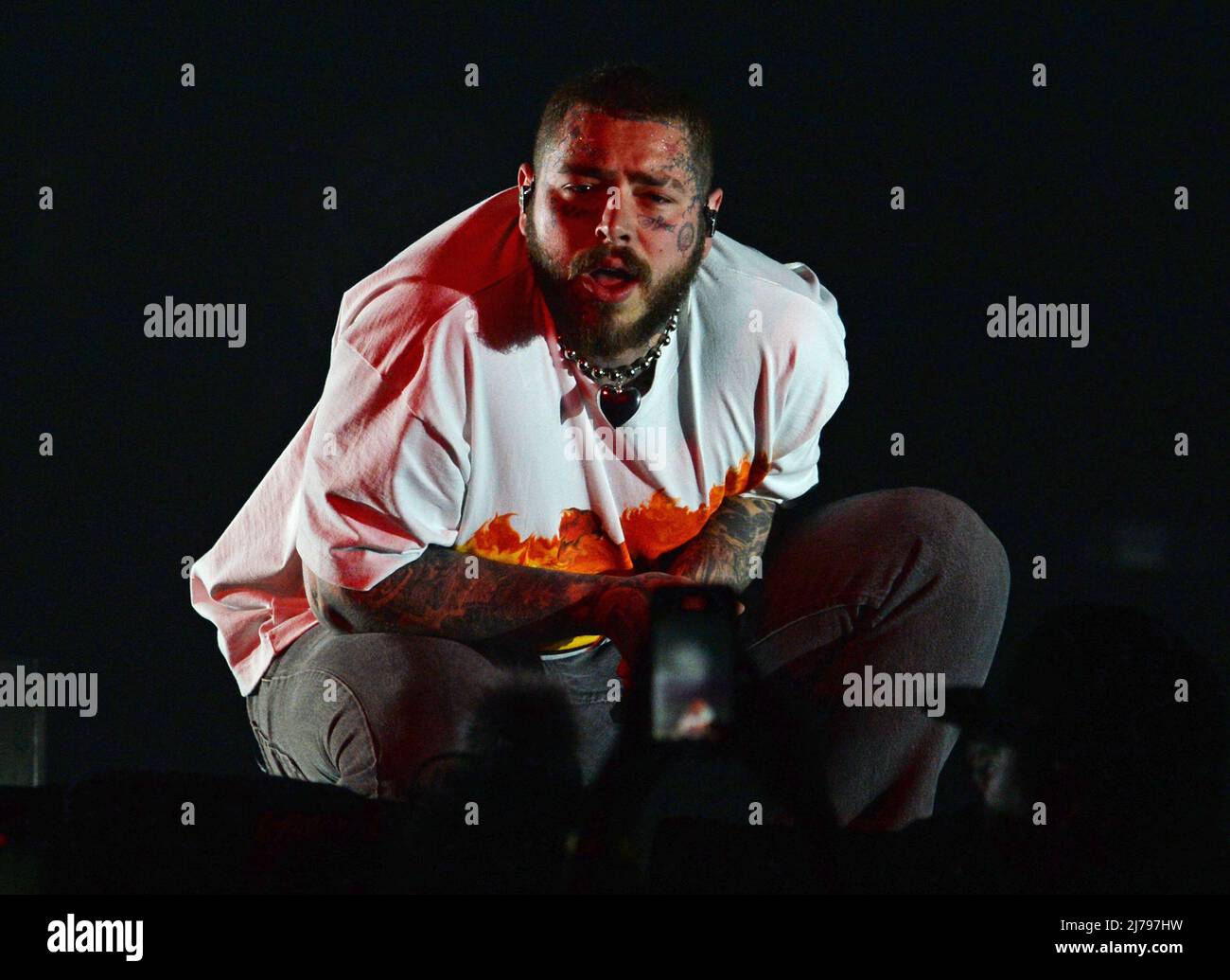 HOLLYWOOD FL - MAY 06: Post Malone performs during the Formula 1 Miami ...