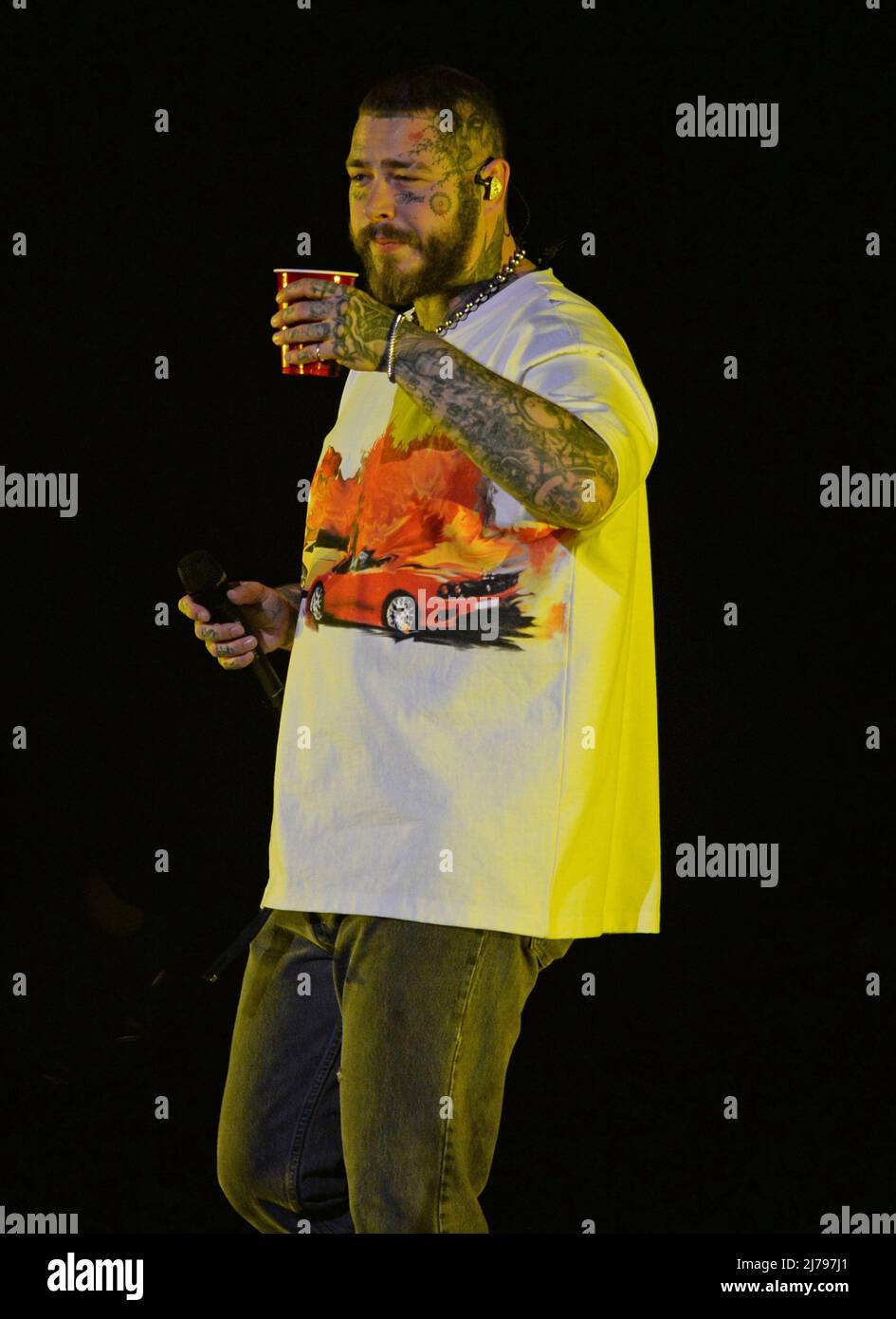 HOLLYWOOD FL - MAY 06: Post Malone performs during the Formula 1 Miami ...