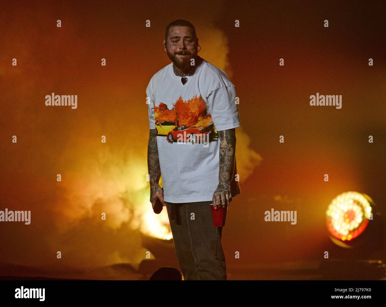 HOLLYWOOD FL - MAY 06: Post Malone performs during the Formula 1 Miami ...