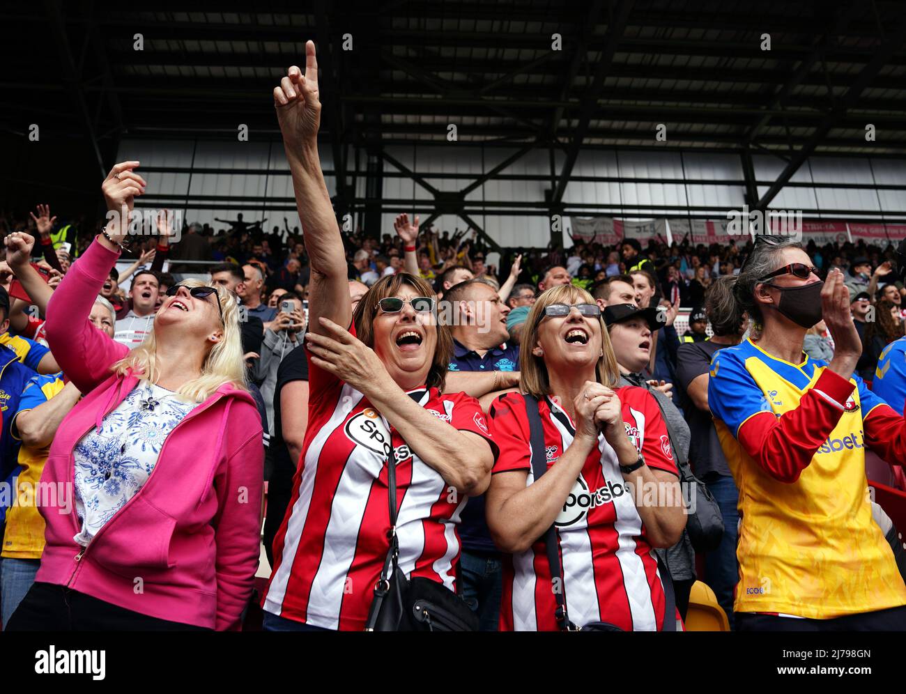 Southampton fans during the Premier League match at the Brentford ...