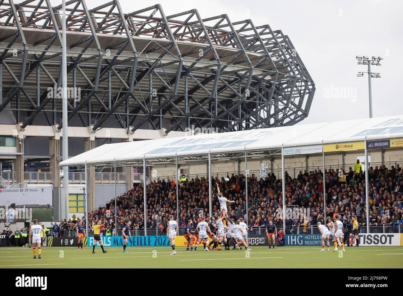 Edinburgh's fans during the EPCR Challenge Cup Quarter Final at the DAM ...