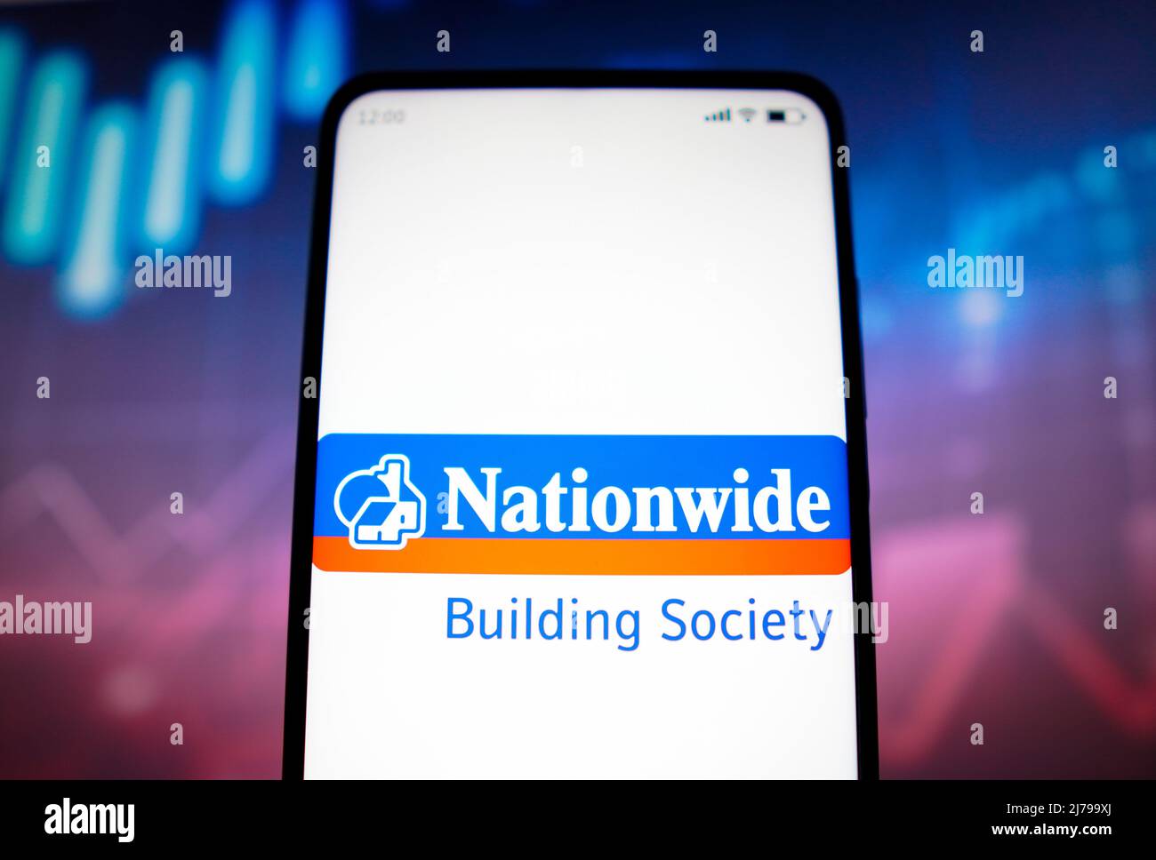 In this photo illustration, the Nationwide Building Society logo seen ...