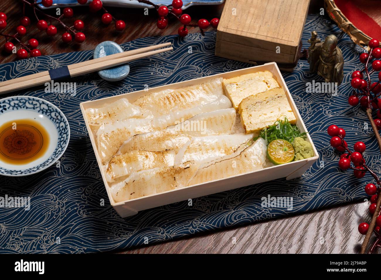 Flatfish bowl with chopsticks isolated on mat side view of taiwan food ...