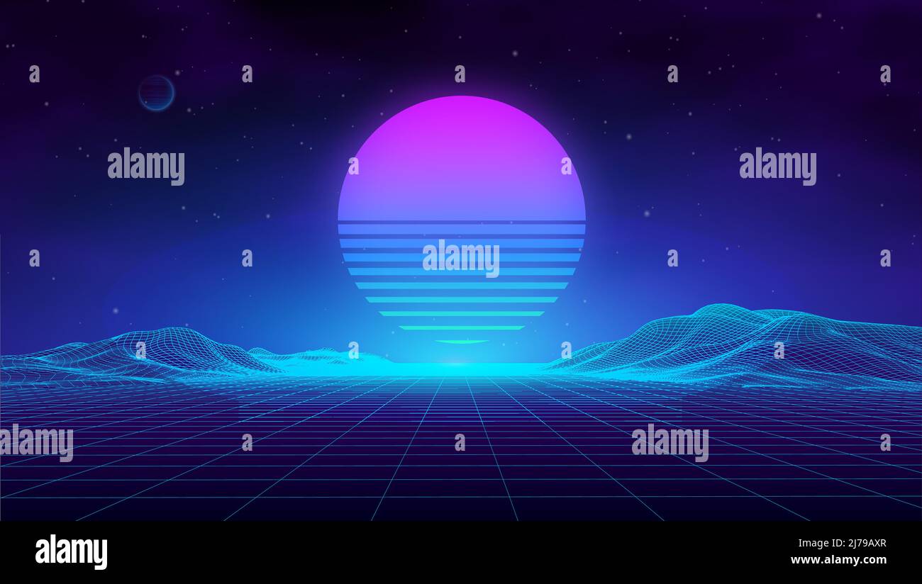 Retro space 80s wave Stock Vector Images - Alamy