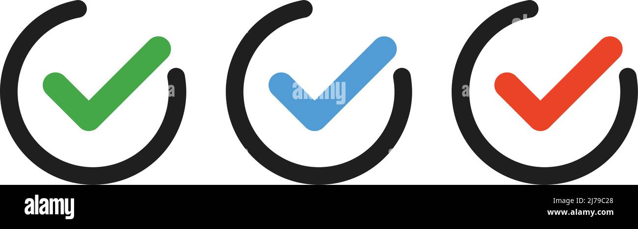 Check mark icon set. Editable vector Stock Vector Image & Art - Alamy