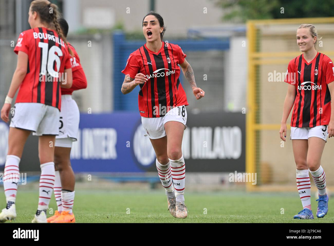 Martina Piemonte (#18 AC Milan) celebrates the victory after the Serie ...