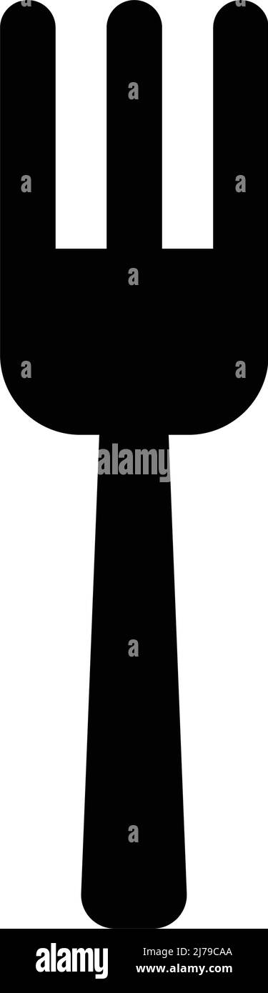 Simple fork silhouette icon. Editable vector Stock Vector Image & Art ...
