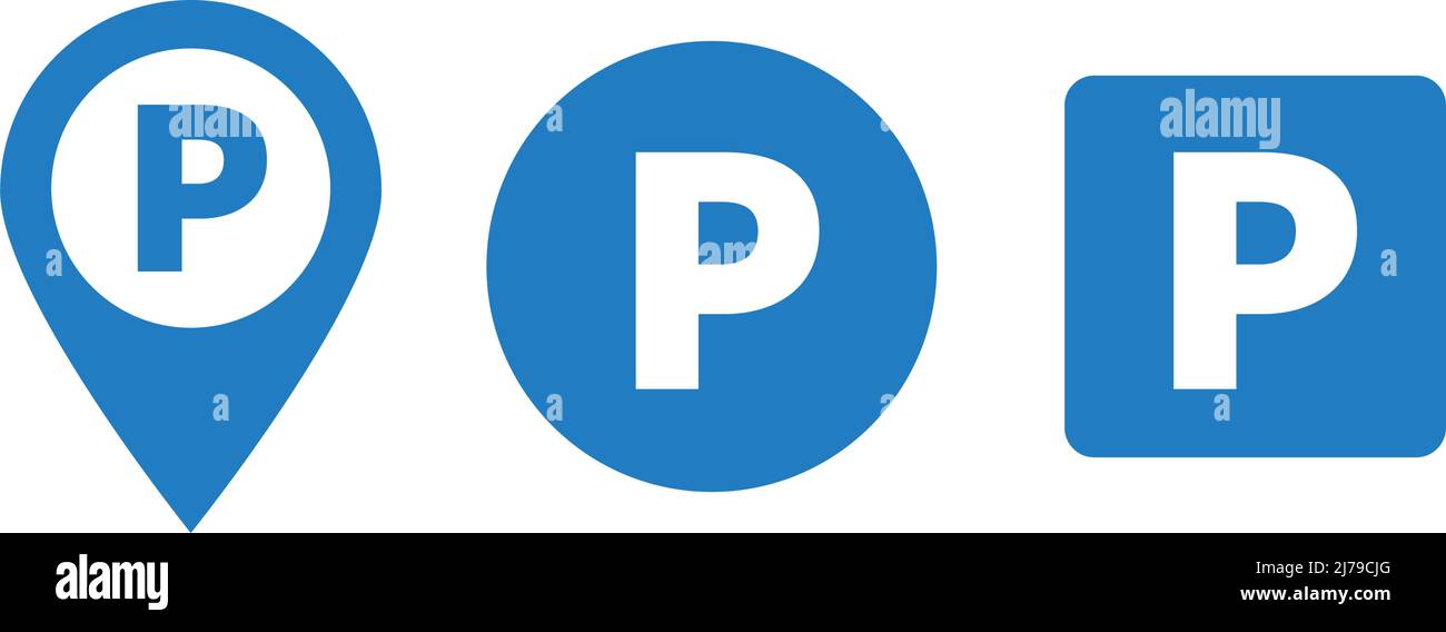 Parking sign set.Various shape parking sign. Editable vector Stock ...